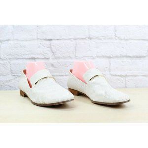 Clarks | Shoes | Clarks Pure Viola Trim White Leather Snakeskin Loafer ...